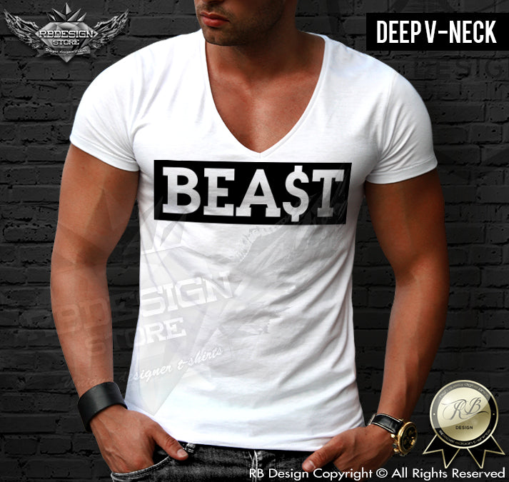Men's BEAST Slogan T-shirt Black Print RB Design Tank Top MD126 – RB ...