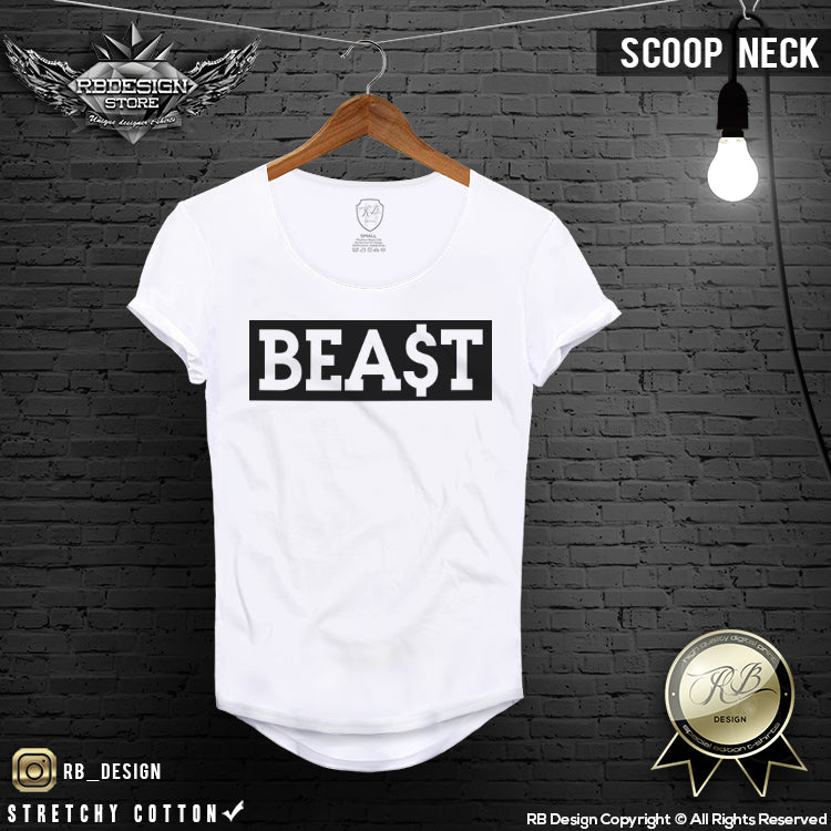 Men's BEAST Slogan T-shirt Black Print RB Design Tank Top MD126 – RB ...