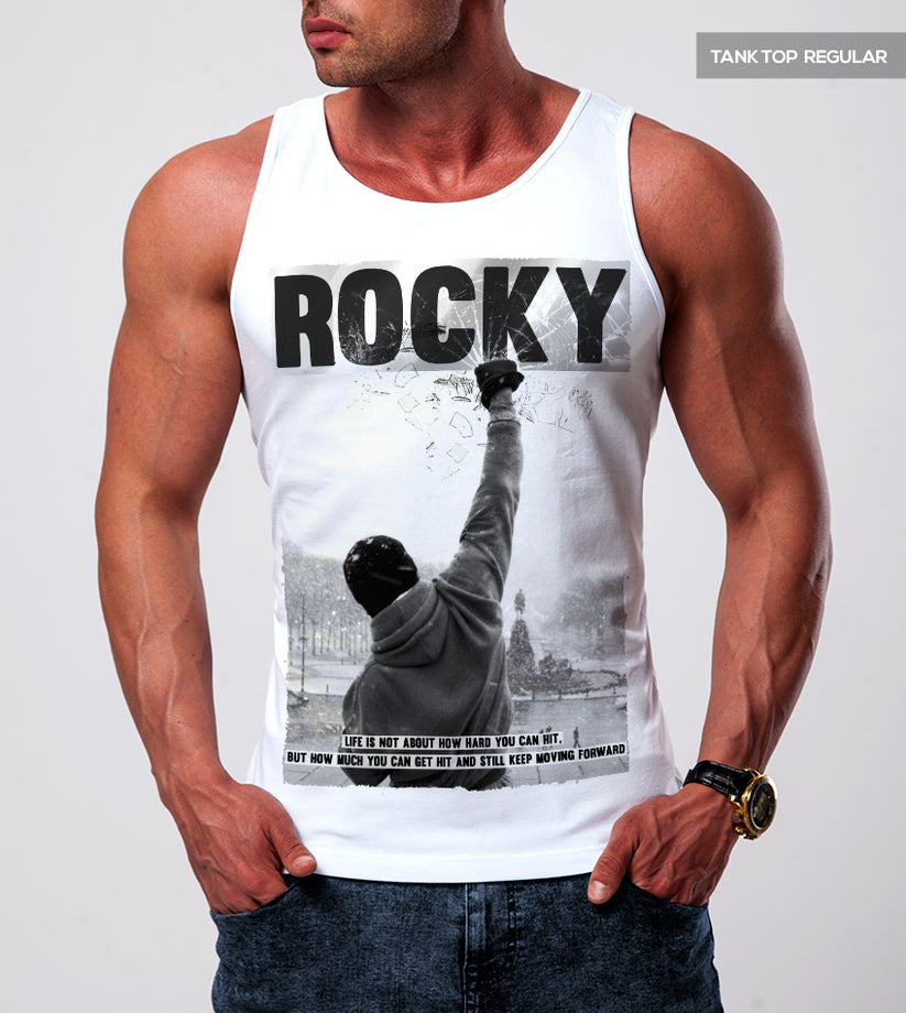Rocky Balboa White Men's Training Tank Top Regular MD276 – RB Design Store