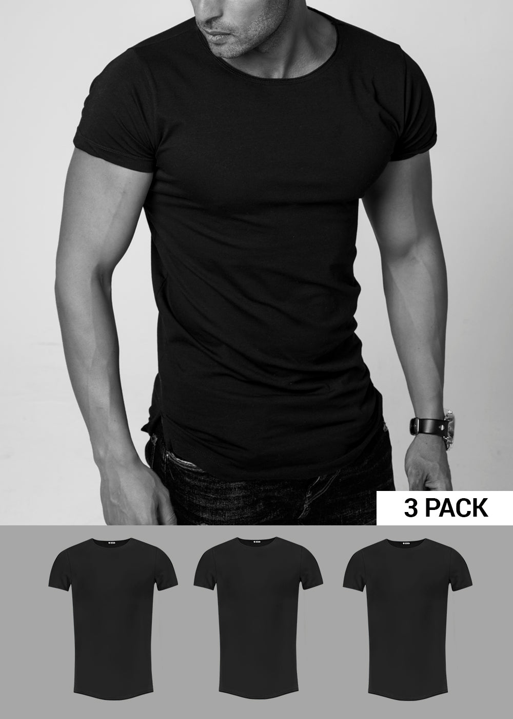 Men s Plain Black Round Neck T shirt Longline Tee Tees Online RB men-s-plain-black-round-neck-t-shirt-longline-tee-tees-online-rb