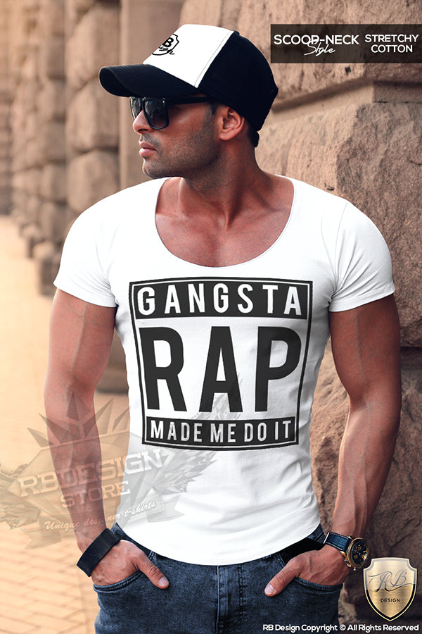 Men's Funny Saying T-shirt Gangsta Rap Made Me Do It Festival Tank Top ...