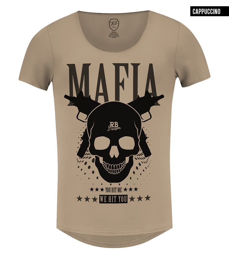 Luxury Premium Quality Men's T-shirt "MAFIA" Fashion Scoop Neck Tee ...