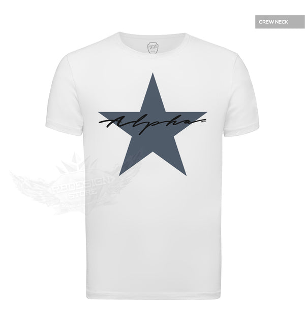 Men's Casual Fashion T-shirt Alpha Male Slim Fit Tee Blue Star MD885S ...