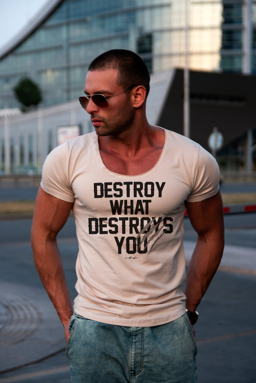 Men's T-shirt Destroy What Destroys You Motivation Slogan Tees Online ...
