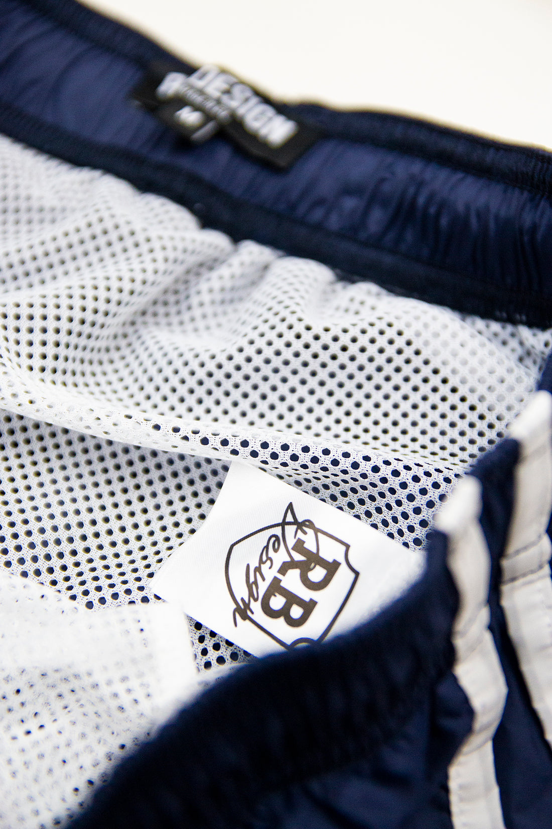 Bundle Dark Blue Mens Swimming Shorts + Black Hat White Logo BW02DBBW ...